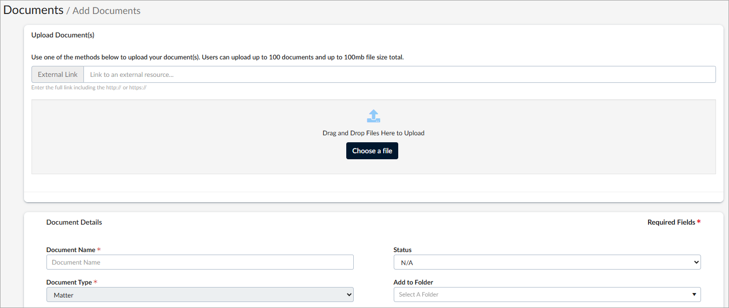 Matter Documents – CounselLink Law Firm