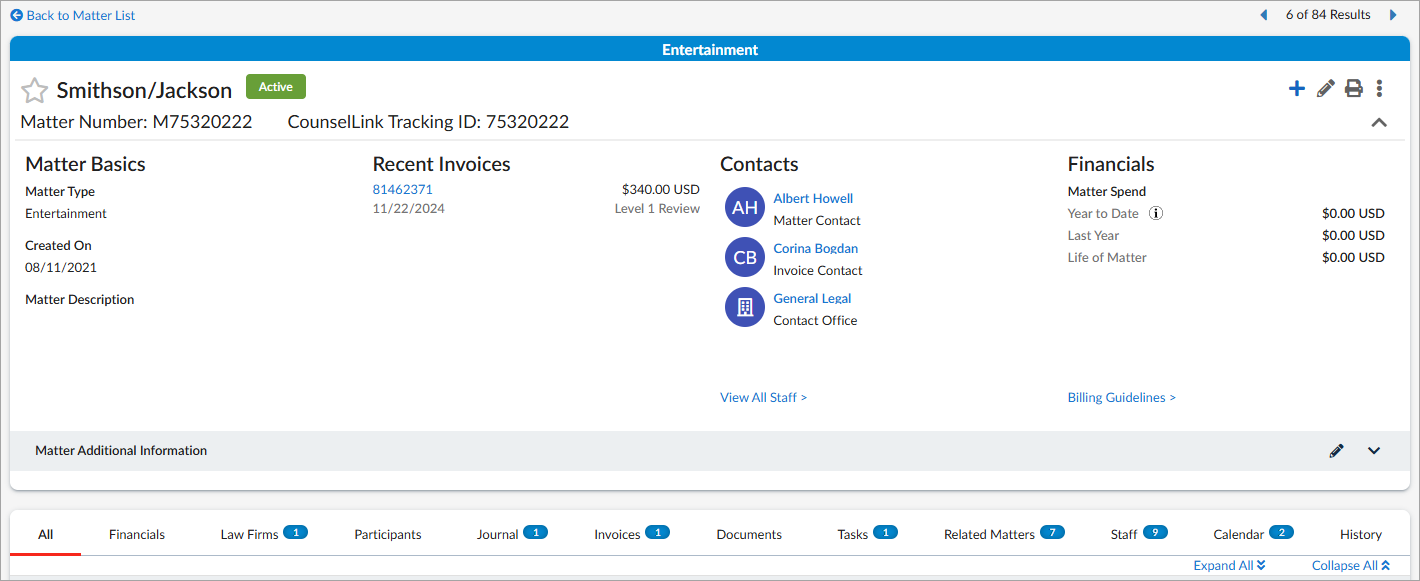 Overzichtspagina van de zaak – CounselLink Helpcentrum voor ...